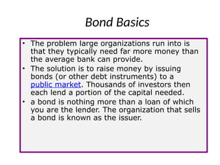Fundamentals of Bond for undergraduate students | PPTX