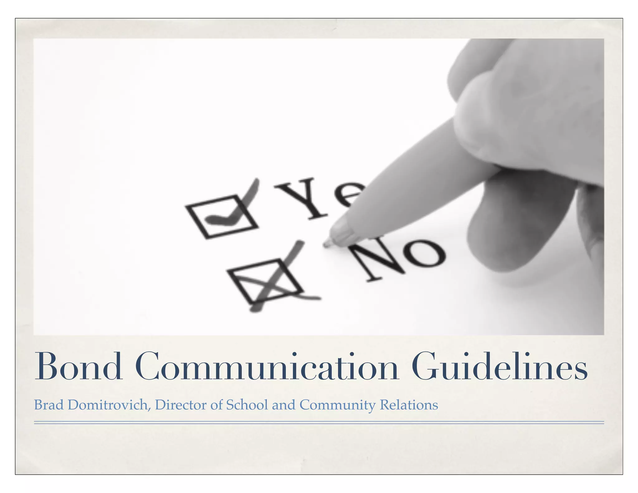 Bond Communication Guidelines | PPT