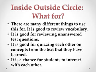 BellWork, Inside Outside Circle, Formative Assessment | PPT