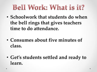 BellWork, Inside Outside Circle, Formative Assessment | PPT