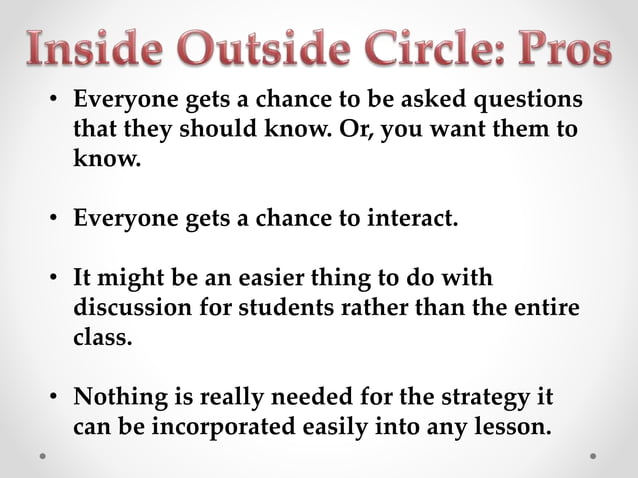 Bellwork Inside Outside Circle Formative Assessment Ppt
