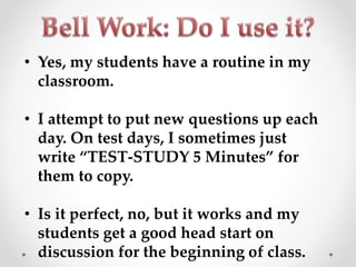 BellWork, Inside Outside Circle, Formative Assessment | PPT