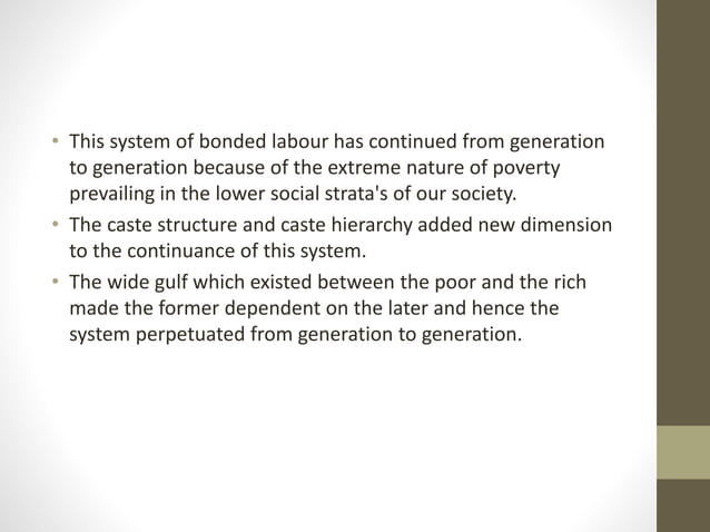 Bonded labour system | PPTX | Business | Business and Finance
