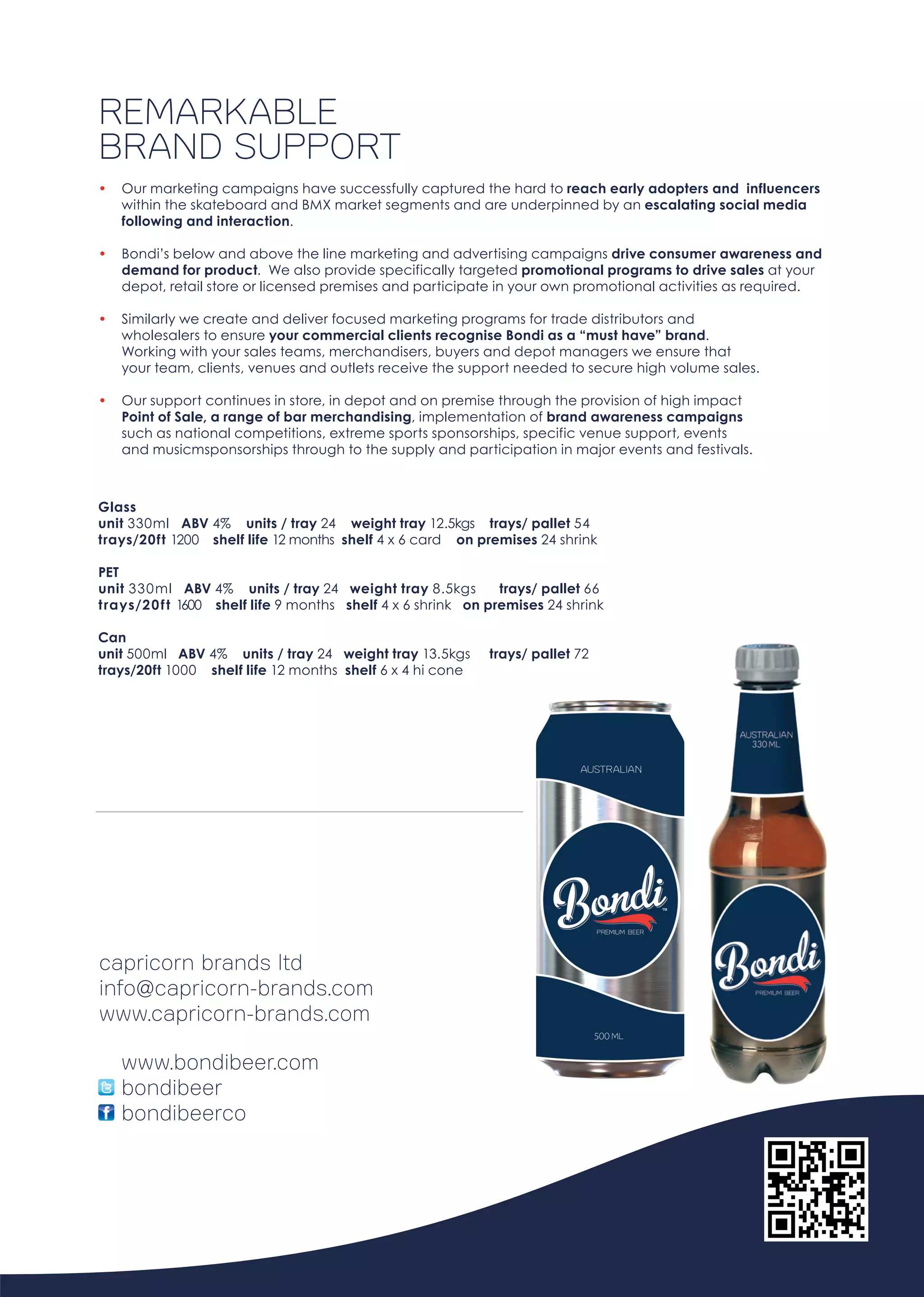 Bondi australian premium beer trade presenter | PDF