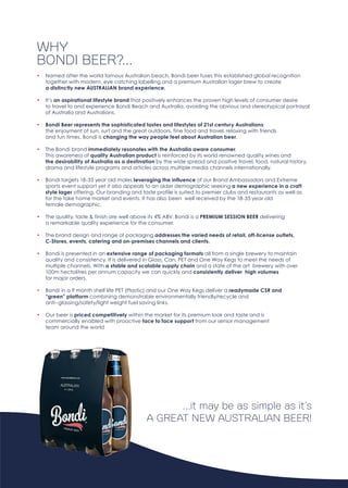 Bondi australian premium beer trade presenter | PDF