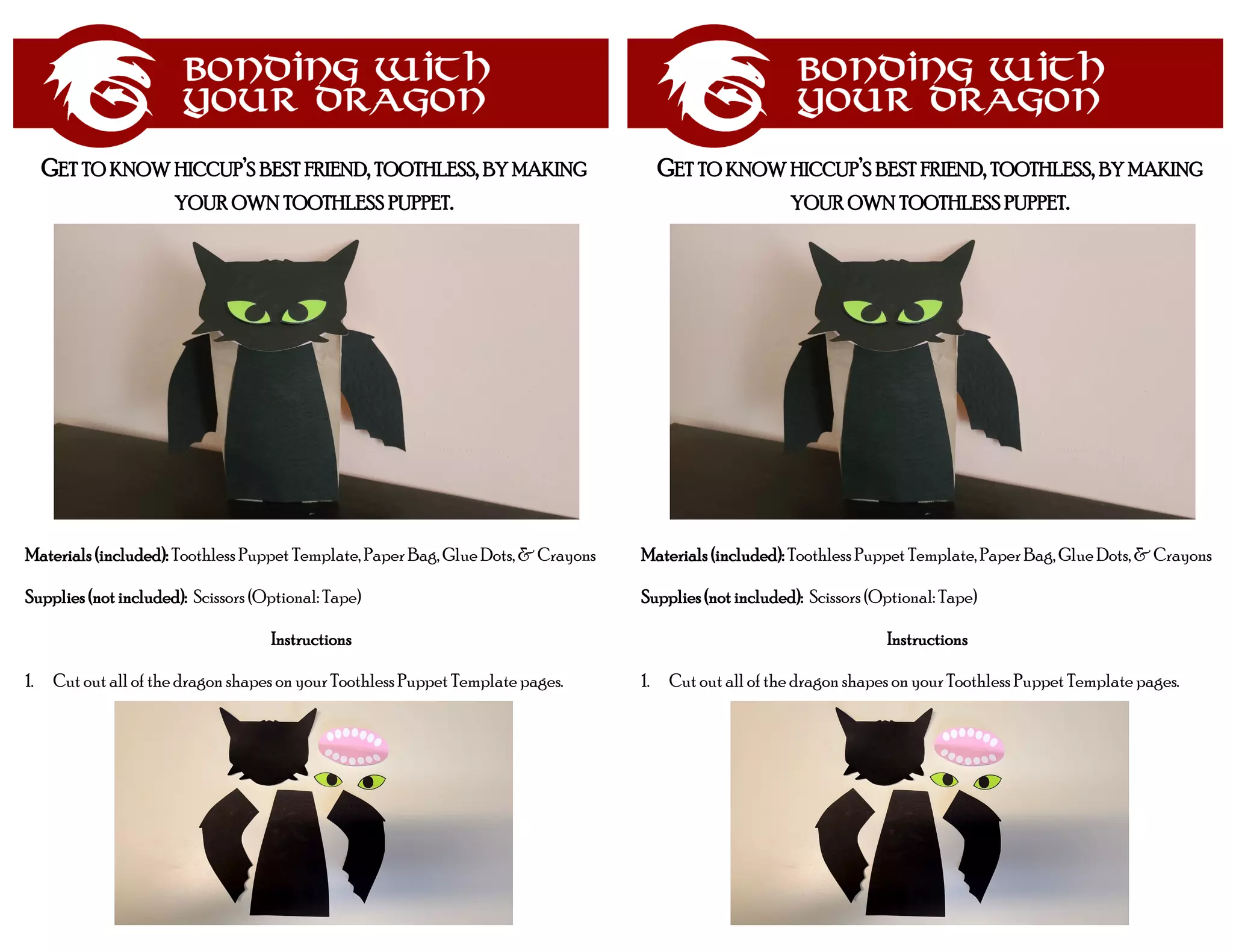 How to Train Your Dragon - Toothless Puppet Instructions | PPT