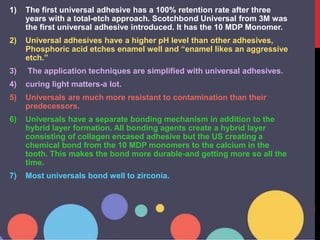 Dentin Bonding agents generations | PPTX