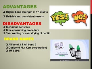 Dentin Bonding agents generations | PPTX