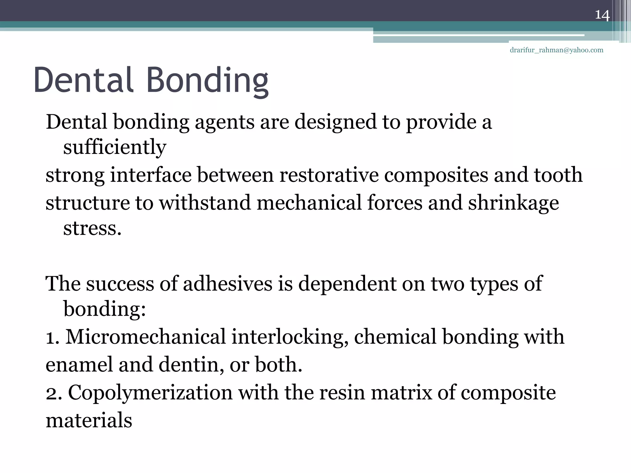 Bonding and bonding agents | PPSX