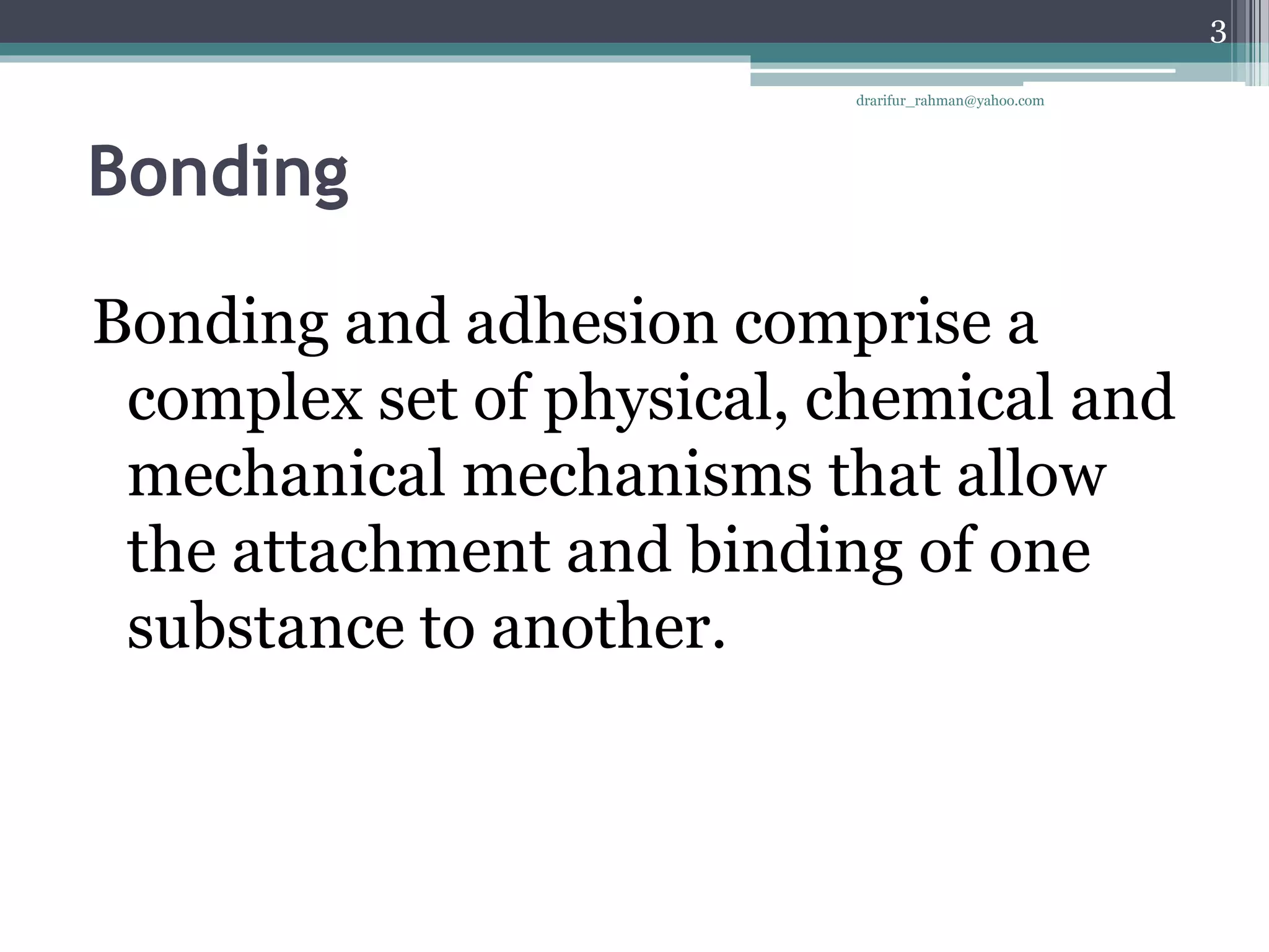 Bonding and bonding agents | PPSX