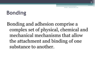 Bonding and bonding agents | PPSX