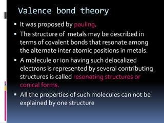 Bonding in metals | PPTX