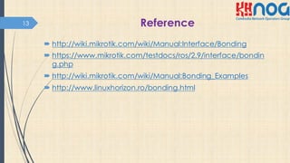 Bonding Interface in MikroTik | PDF