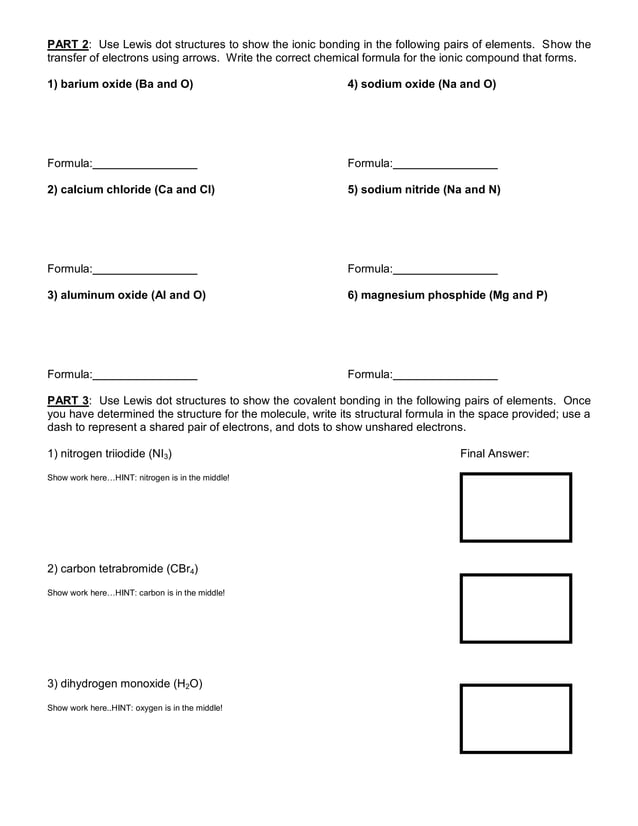 bonding practice both types Physical Science | PDF | Chemistry | Science