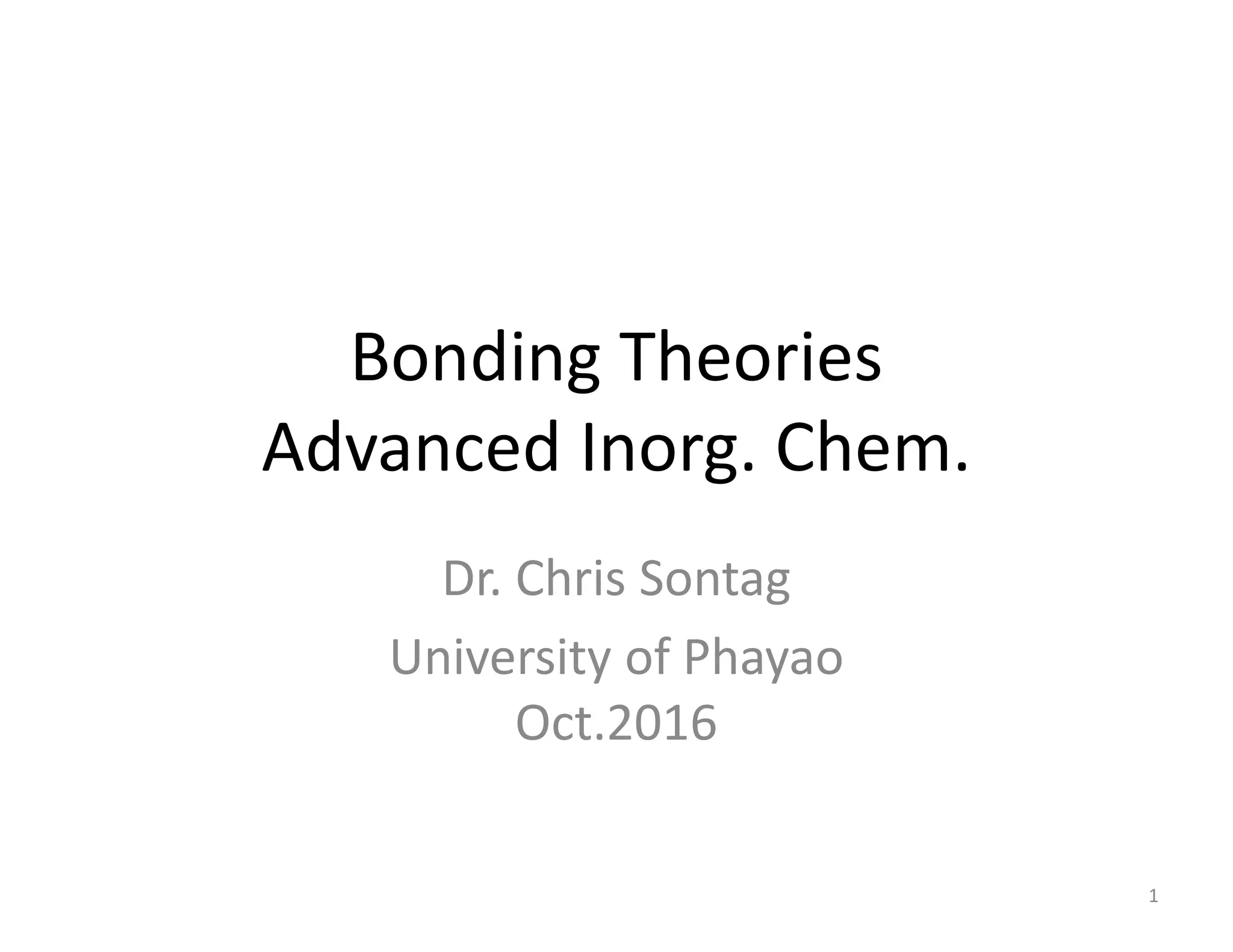 Bonding Theories in Chemistry | PDF