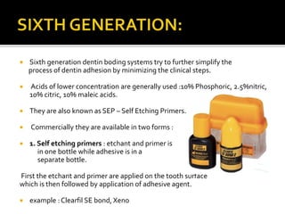 Bonding to enamel and dentin | PPTX