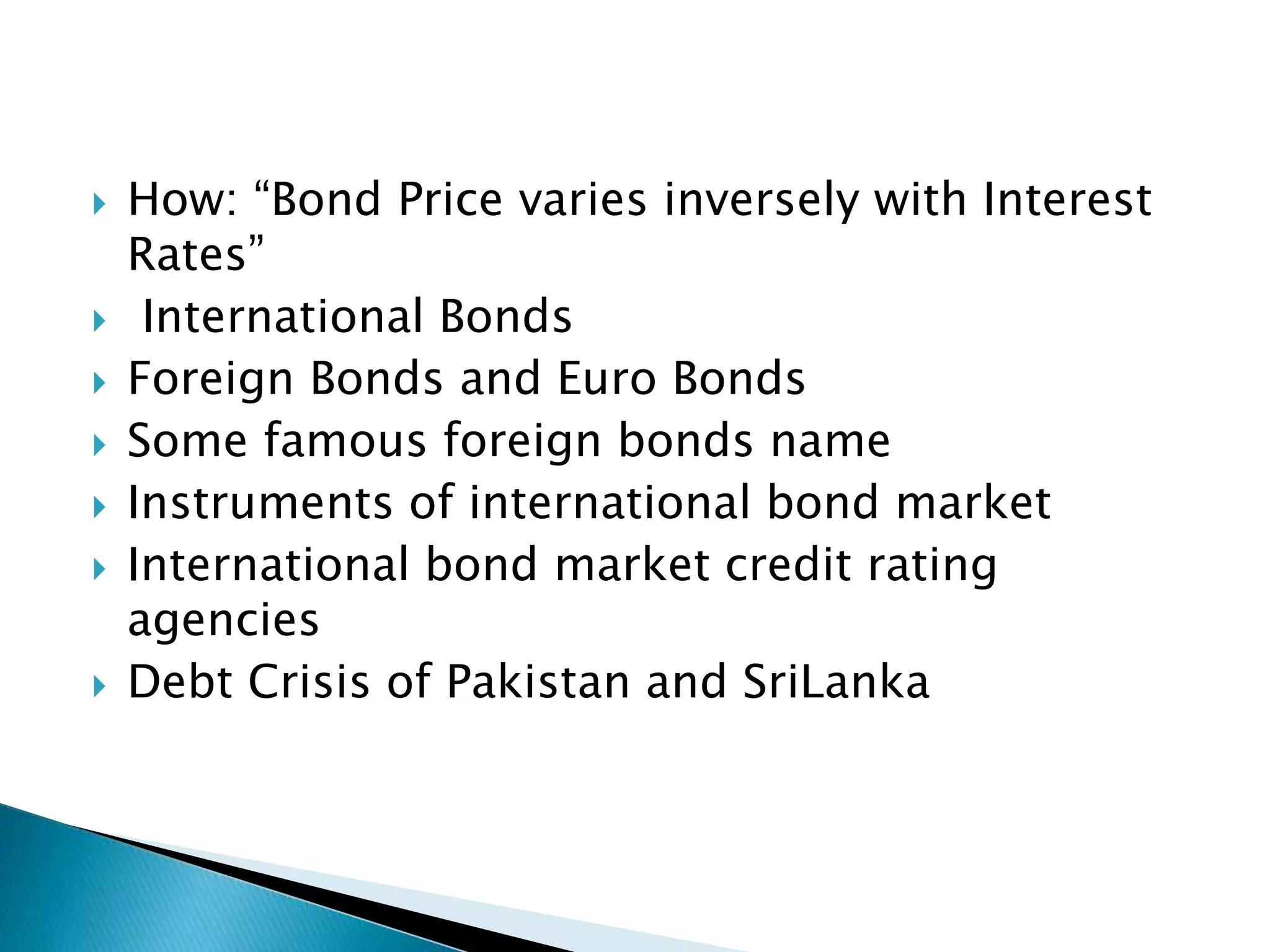 Bond market ppt | PPTX