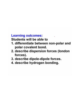 Bond polarity and intermolecular forces