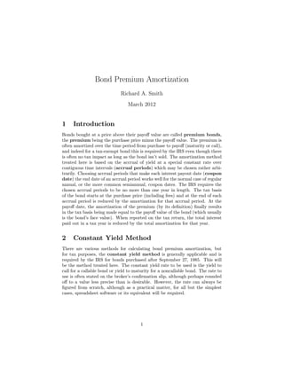 Bond premium amortization | PDF | Stocks and Bonds | Personal Investing
