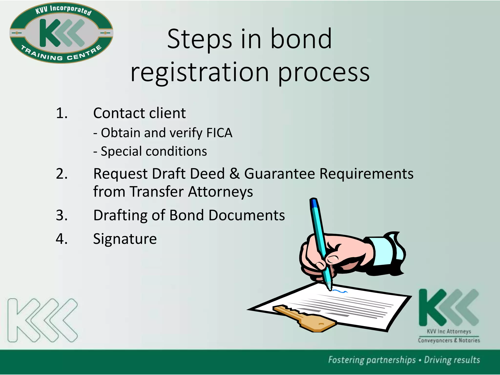 Bond registration process | PPT | Home Financing | Personal Debt