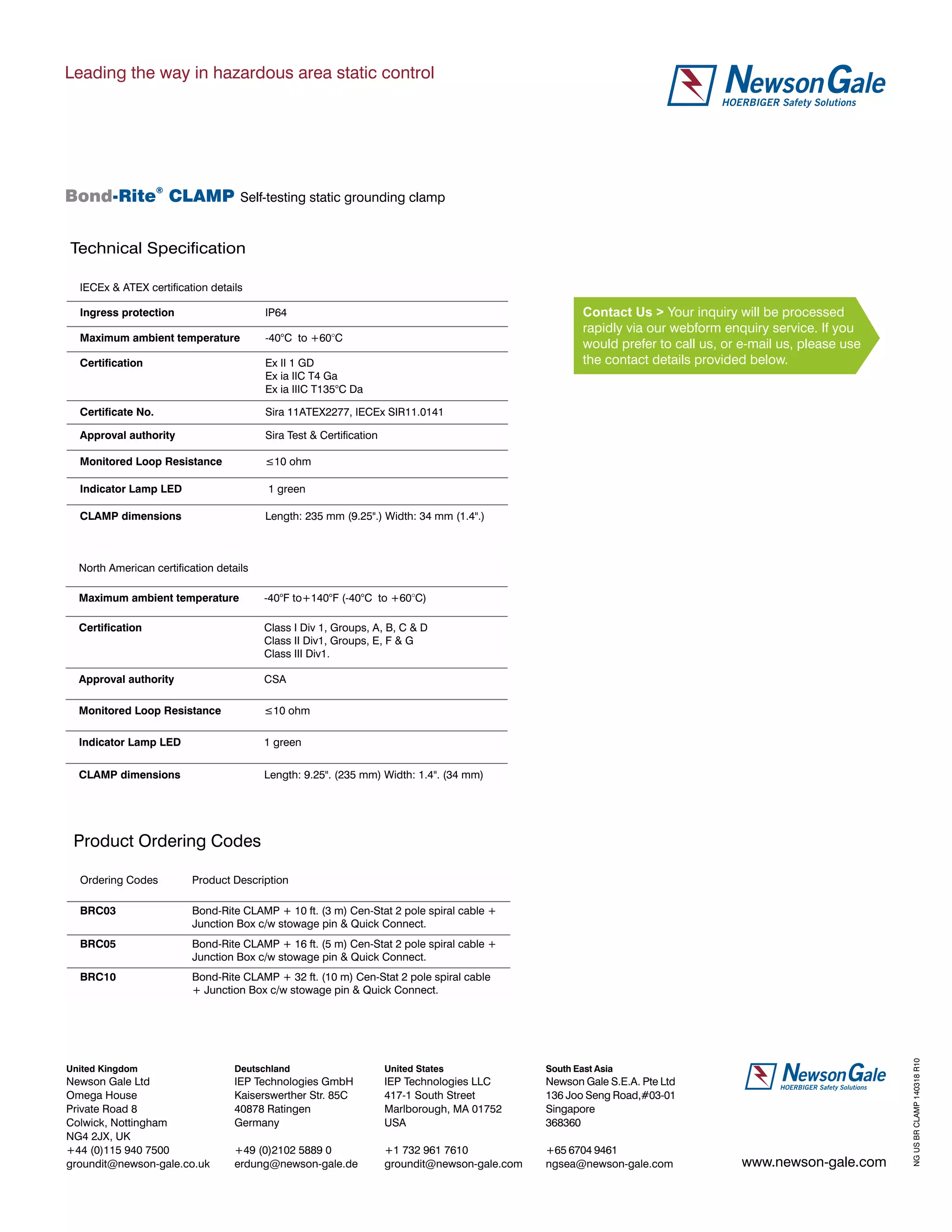 Newson Gale Bond Rite Clamp | PDF