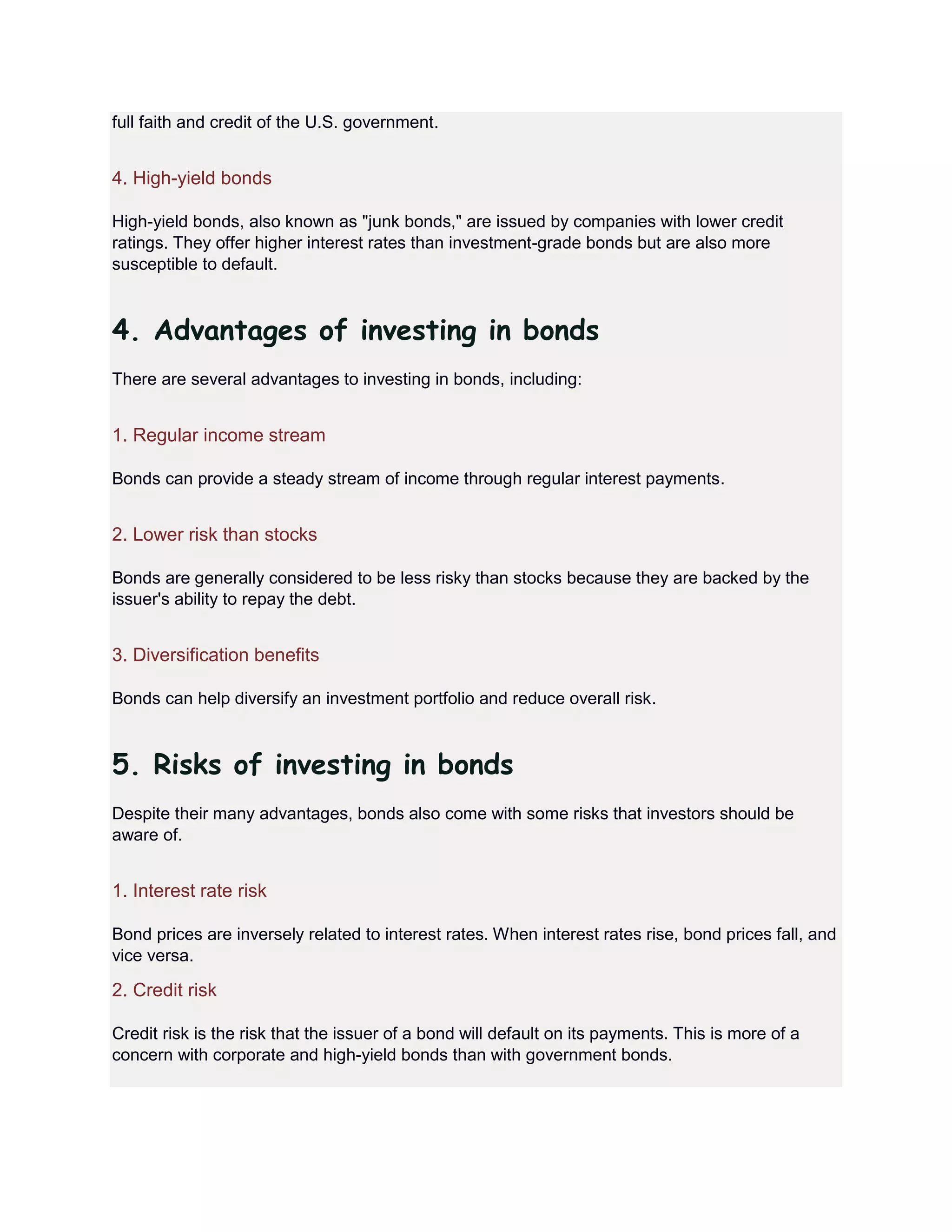 Bonds.pdf | Stocks and Bonds | Personal Investing