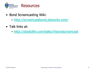 Screencasting to Enhance Teaching Materials | PPTX