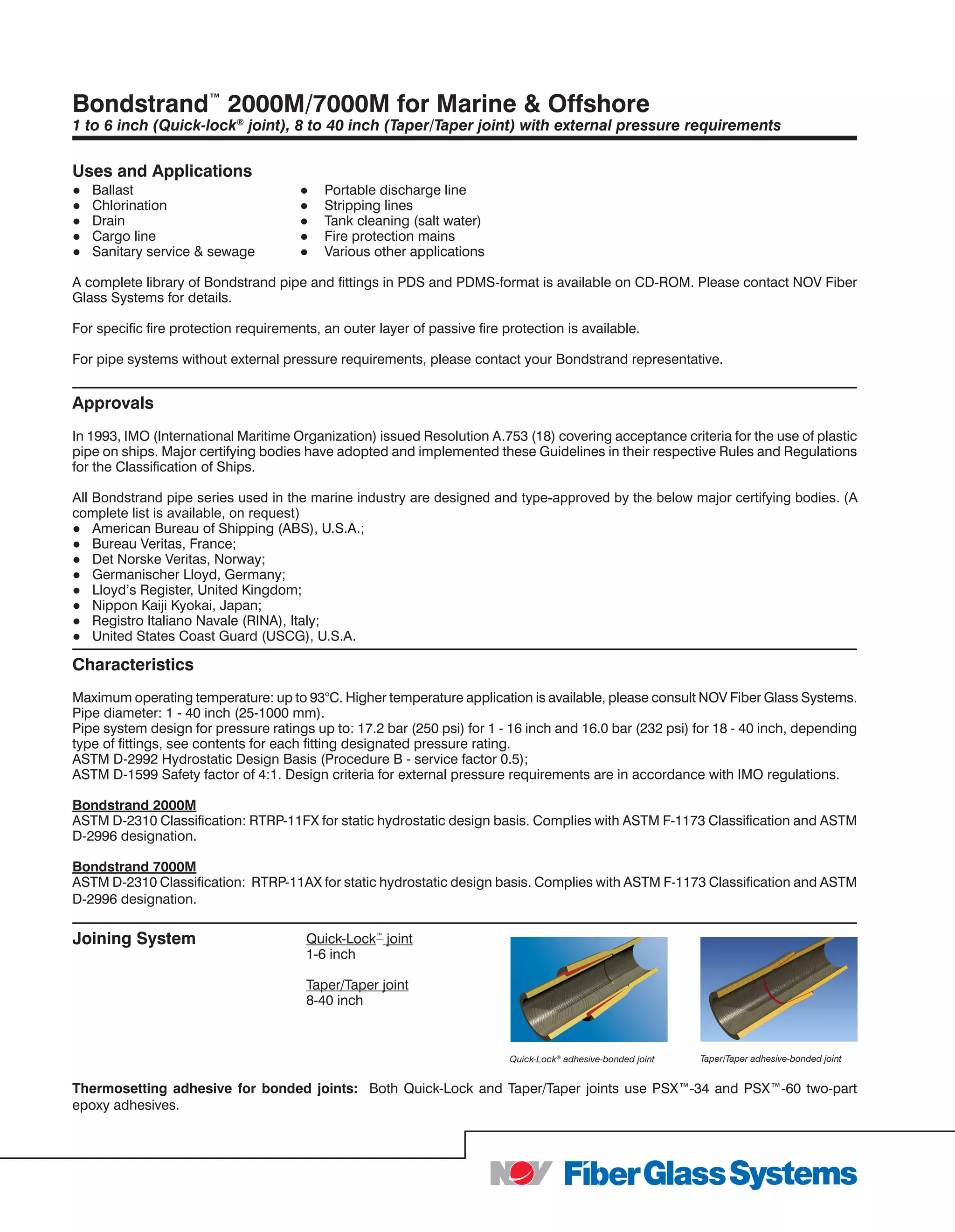 Bondstrand serie 2000 m-7000m product data | PDF