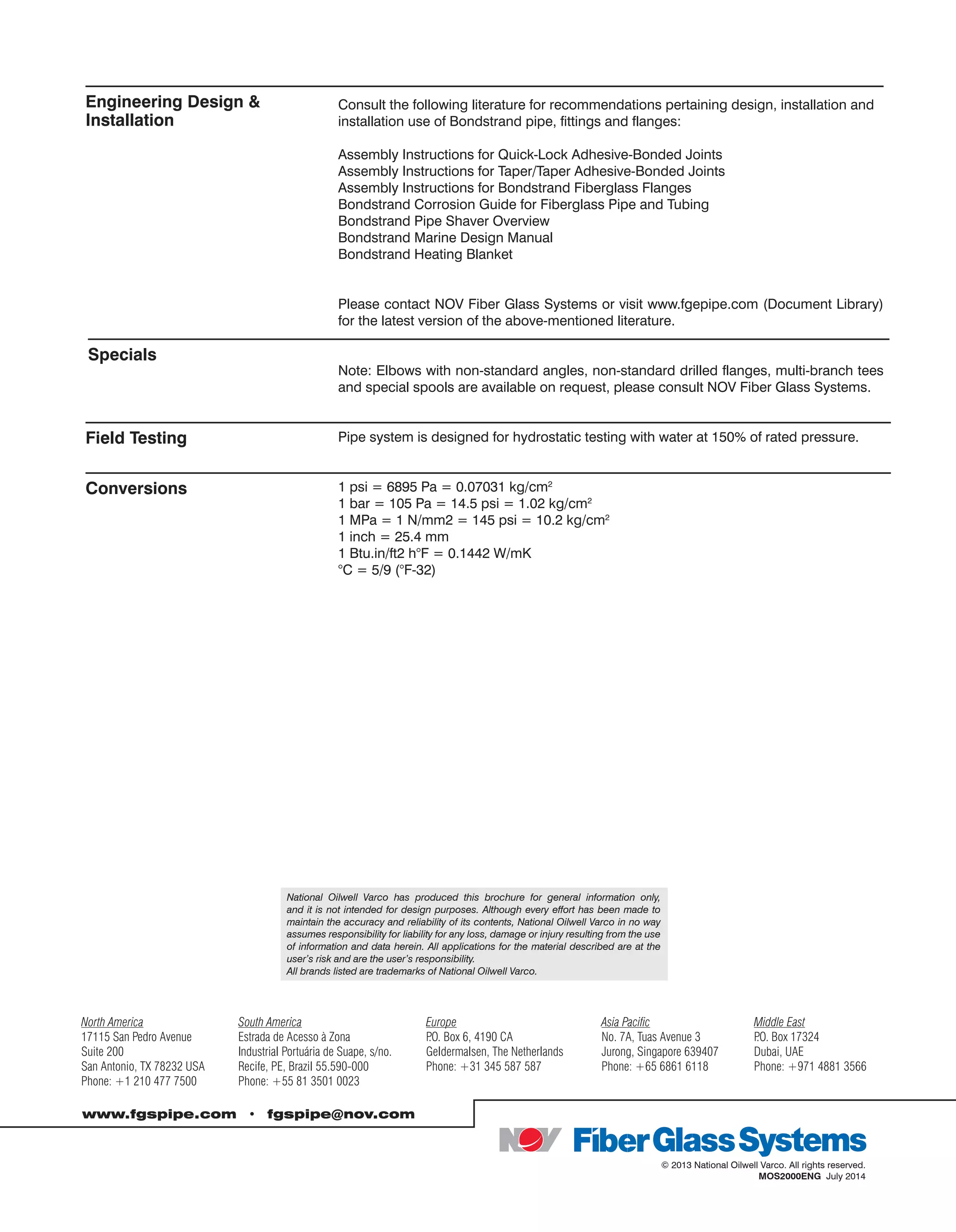 Bondstrand serie 2000 m-7000m product data | PDF