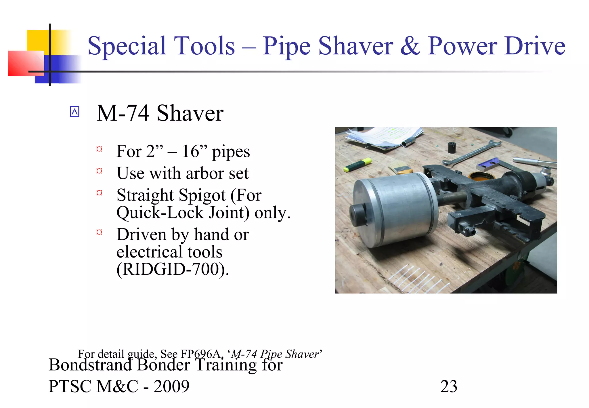 Bondstrand bonder training, rev 0 (ptsc m&c) | PPT