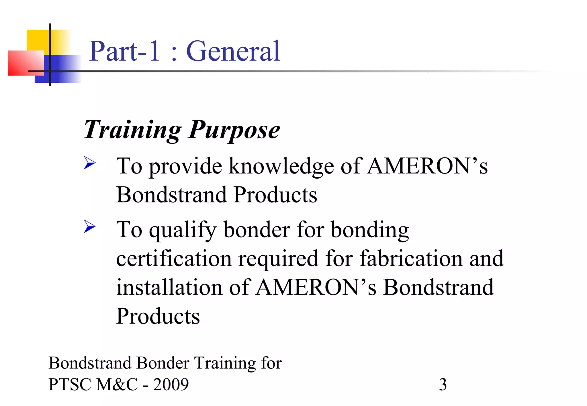 Bondstrand bonder training, rev 0 (ptsc m&c) | PPT