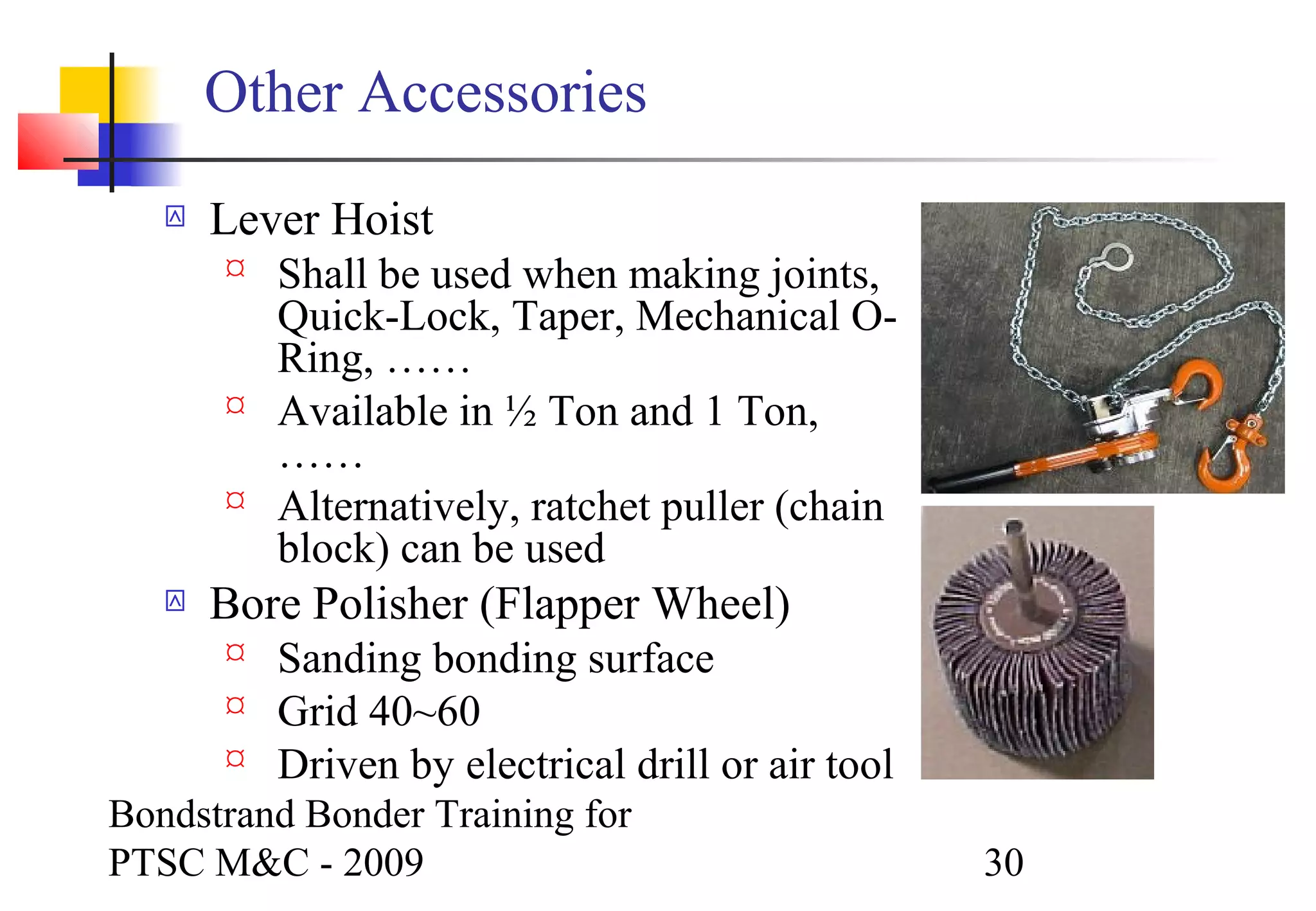 Bondstrand bonder training, rev 0 (ptsc m&c) | PPT