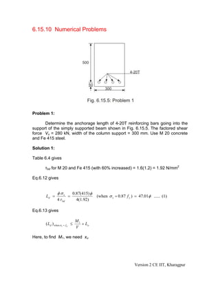 Bond strength and developement length | PDF