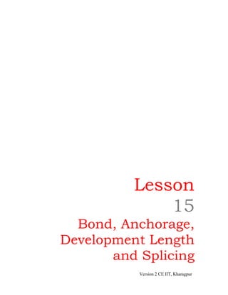 Bond strength and developement length | PDF