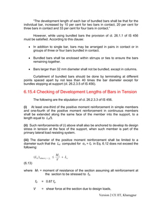 Bond strength and developement length | PDF
