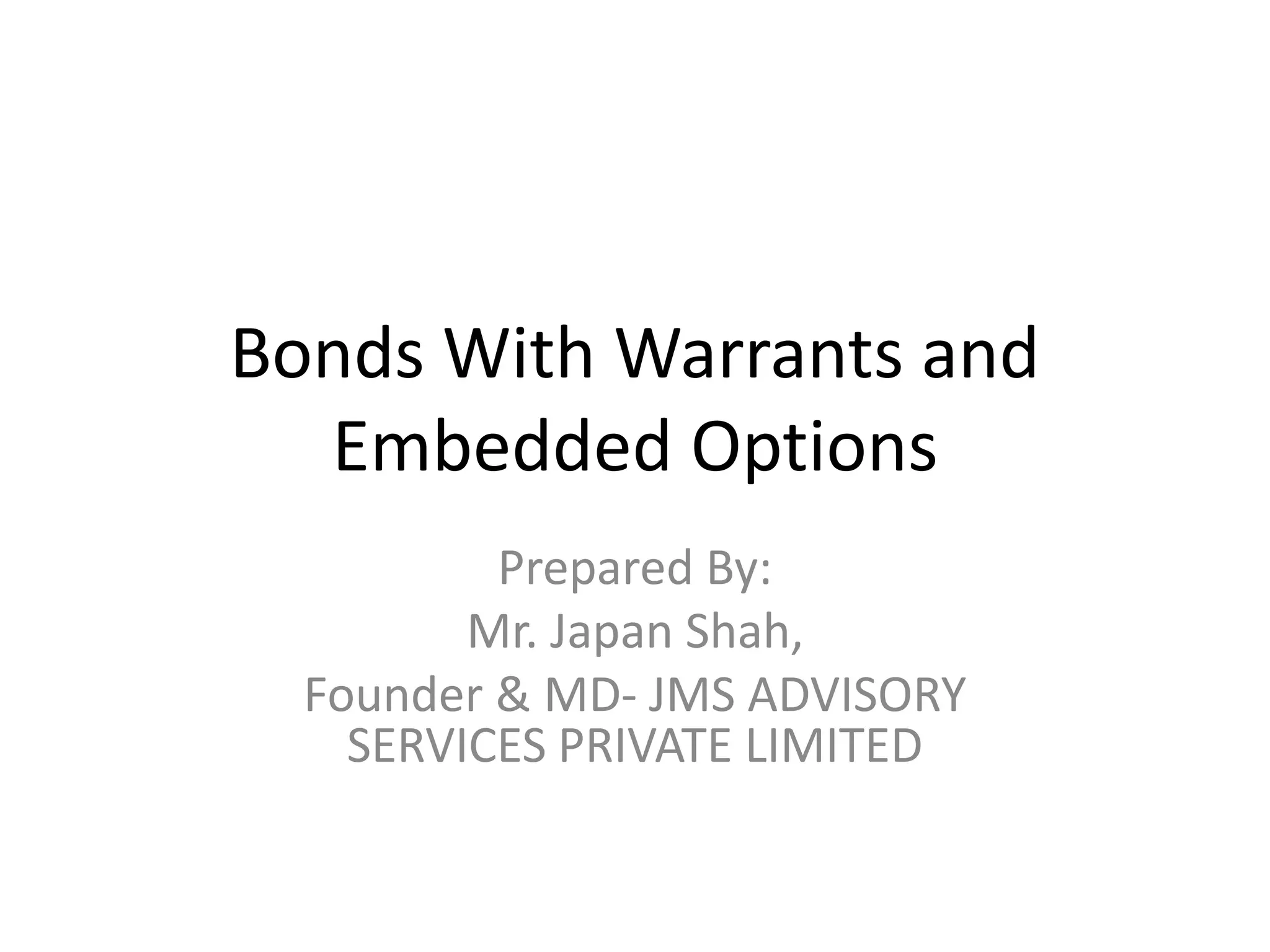 Bonds with warrants_and_embedded_options | PPT