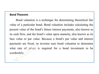 Bond Value Theorems in investment management | PPTX