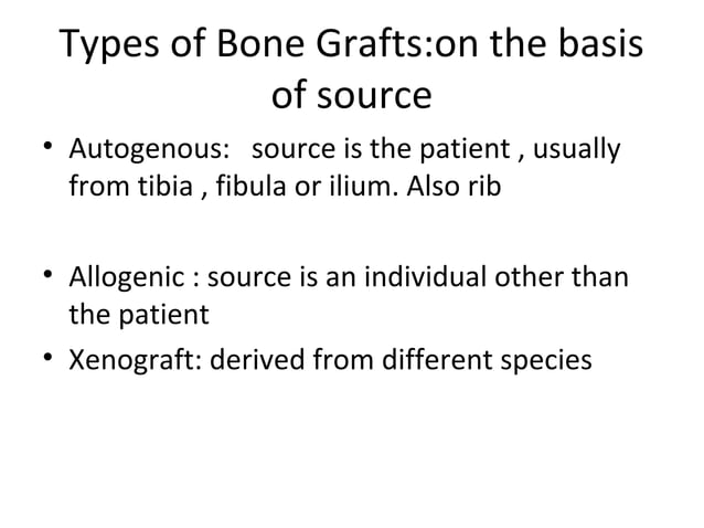 Bone grafts and bone grafts substitutes | PPT | Bone and Joint ...