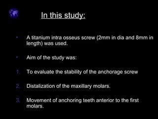 Bone anchored pendulum appliance. (2) | PPT