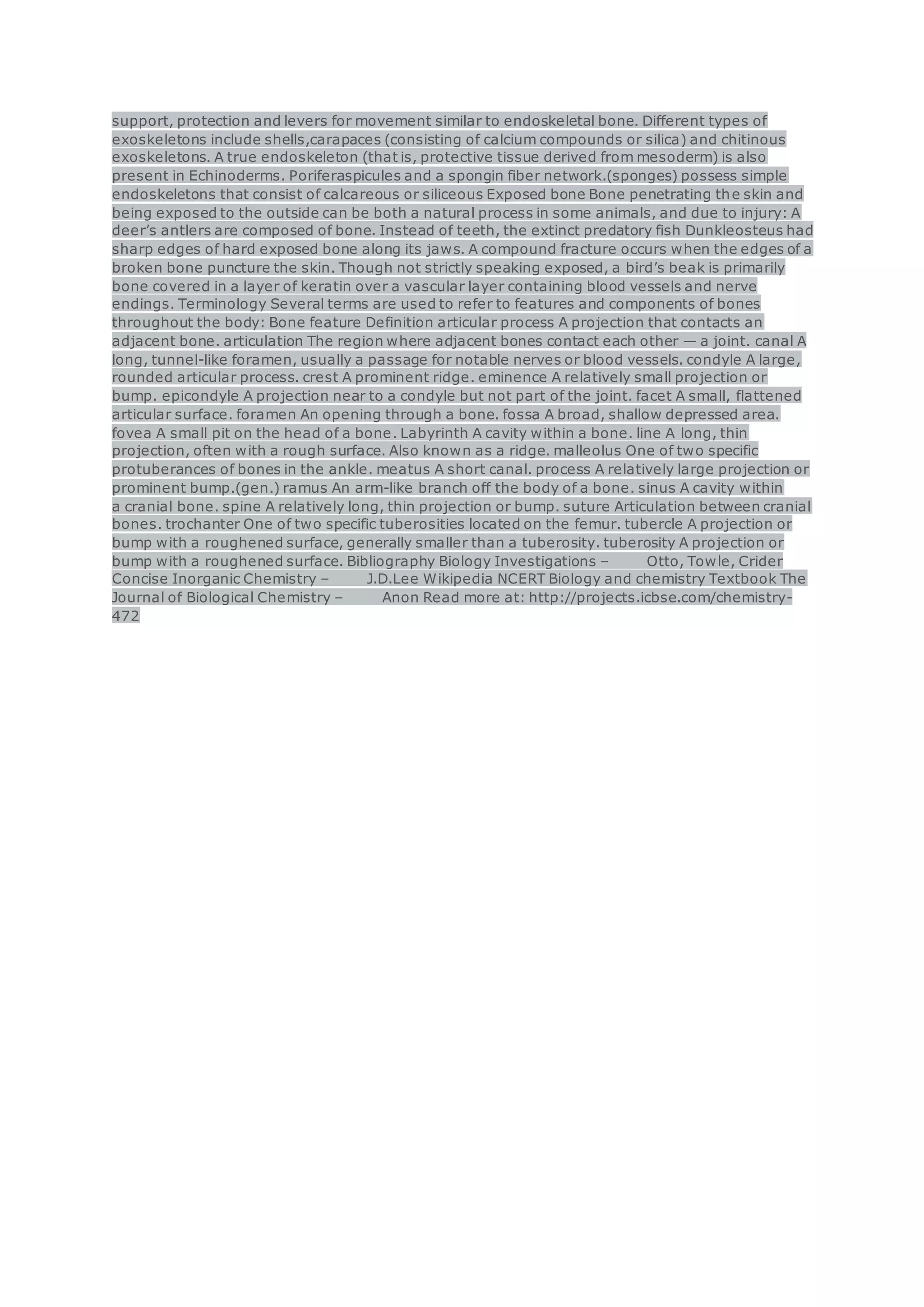 Bone ash project | DOCX