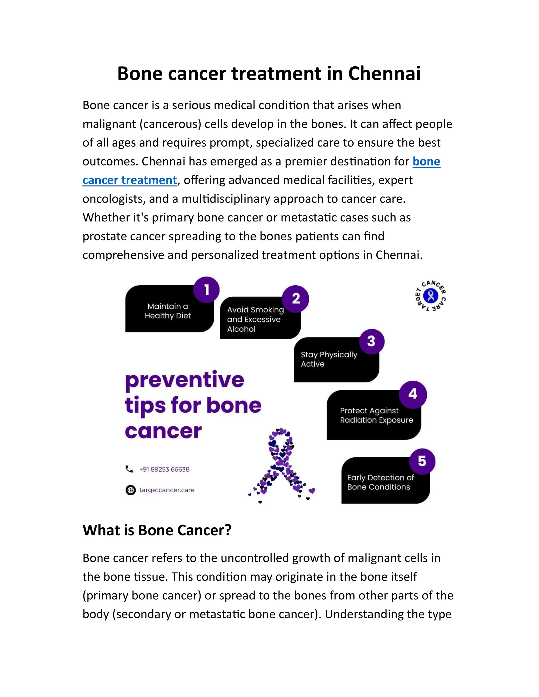 Bone cancer treatment in chennai Target Cancer | PDF