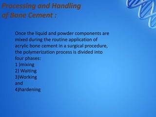 BONE CEMENT BY DR. HARDIK PAWAR | PPTX