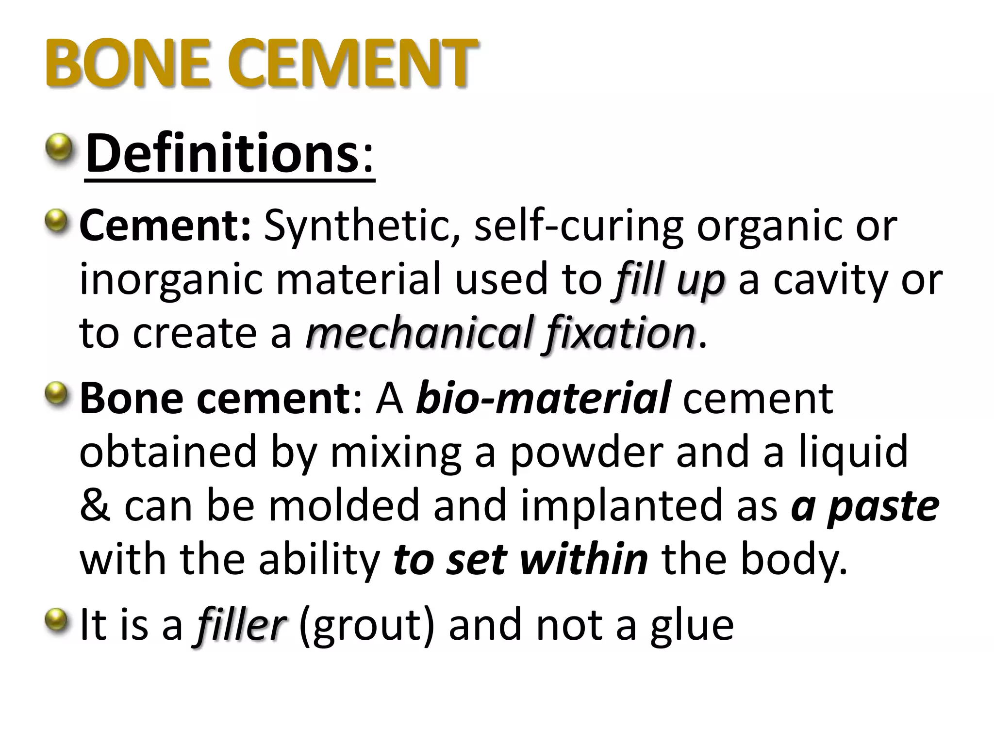 Bone cement | PPTX