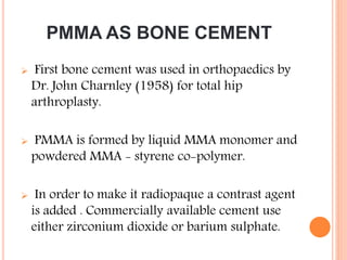 Bone cement and spinal fixation | PPTX