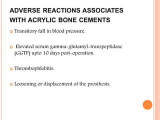Bone cement and spinal fixation | PPTX