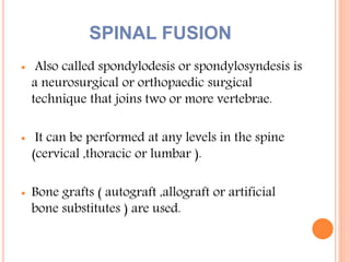 Bone cement and spinal fixation | PPTX