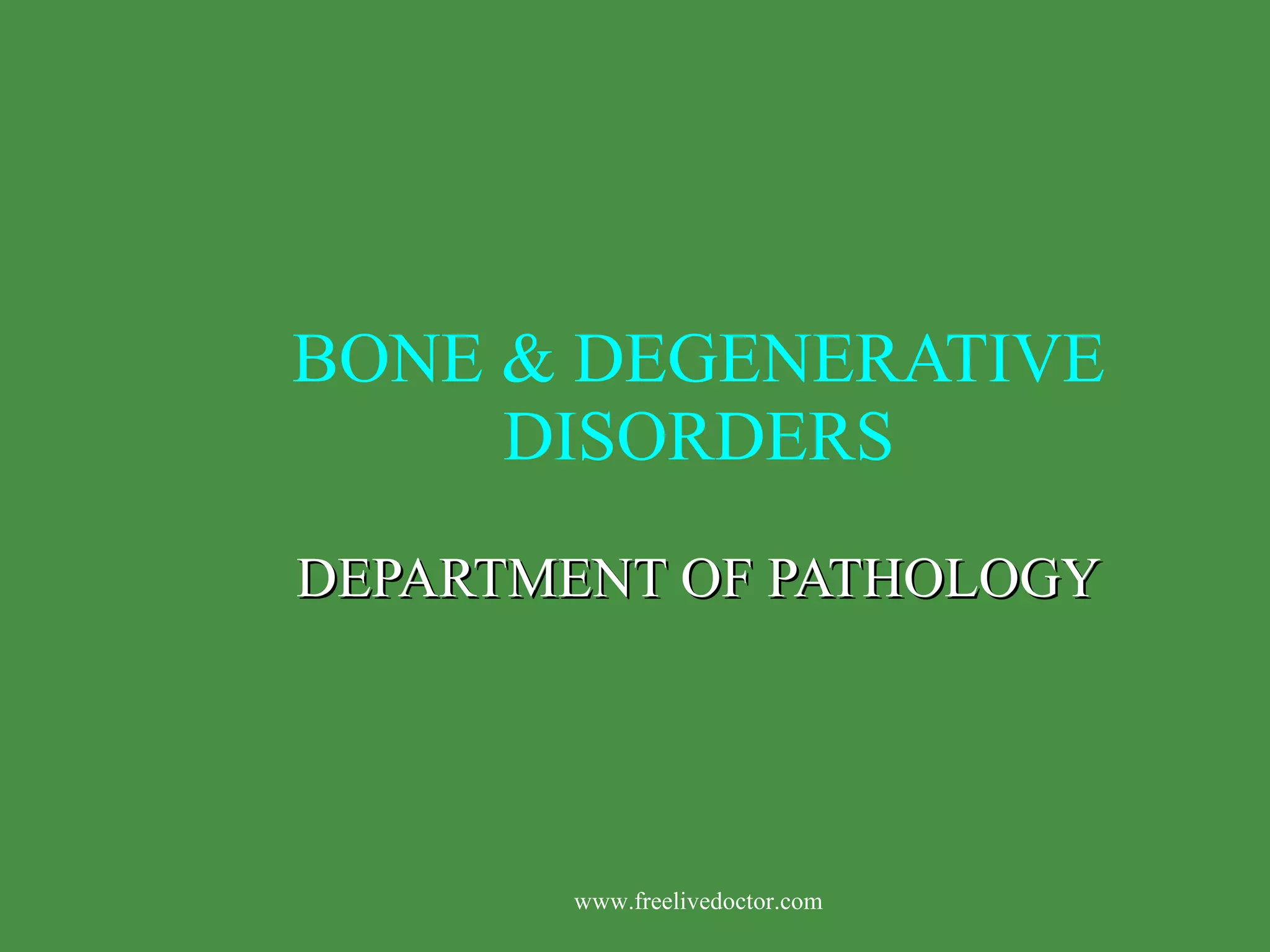 Bone degenerative disorders | PPT