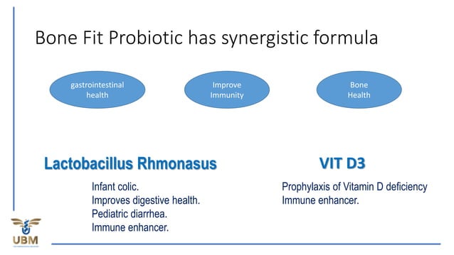 Bonefit Probiotic and role of vitamin d in bones | PPT