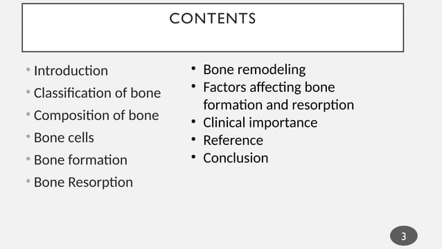 Bone formation, resorption and factors affecting it.pptx | Free Download