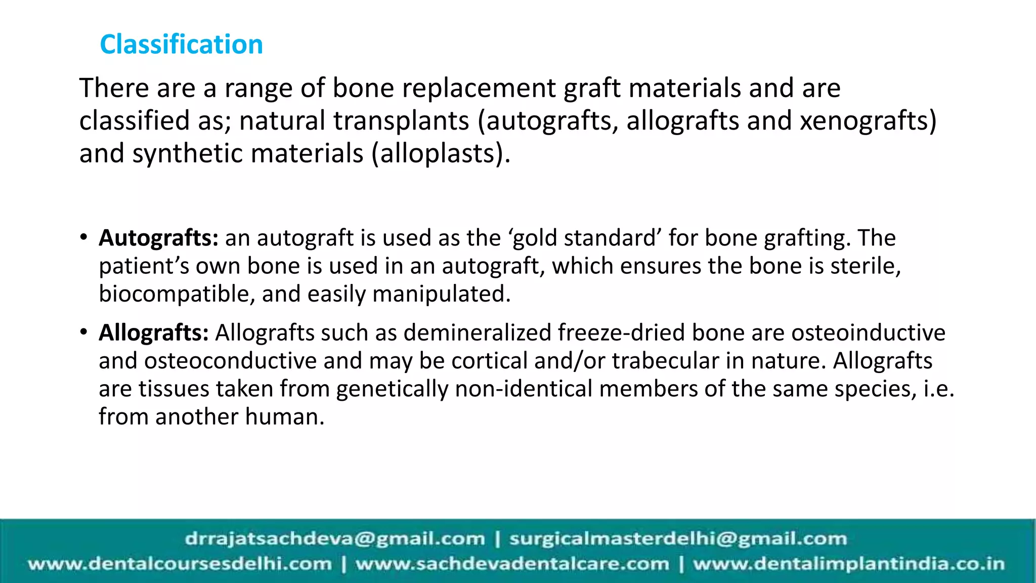 Bone graft materials | Bone grafting in Implantation | Periodontal ...